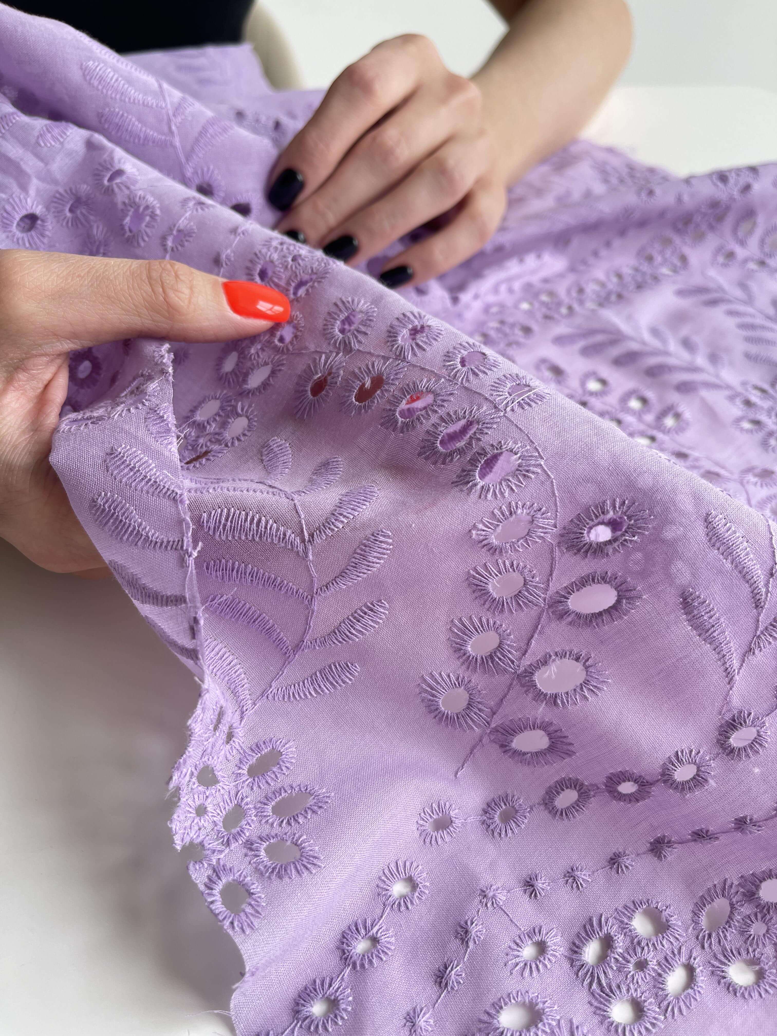 Купить Шитье хлопковое с фестонами Lavender с доставкой по всей России ...